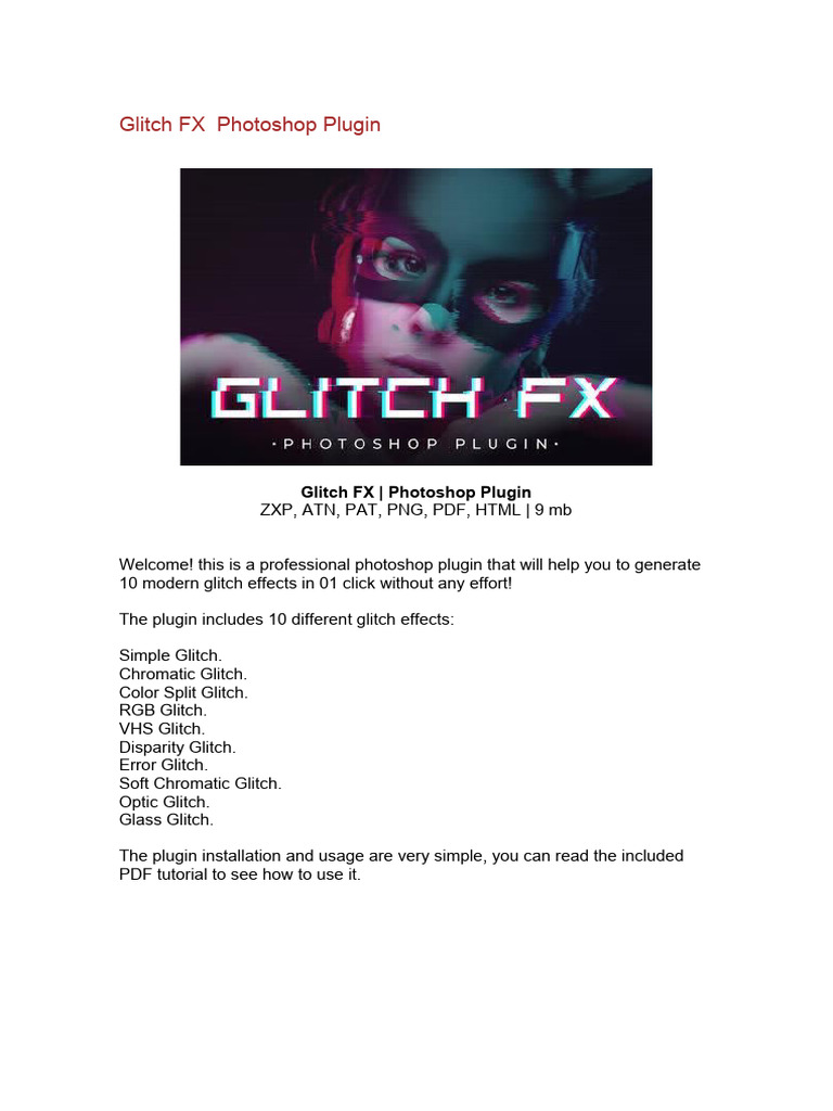 Glitch FX Photoshop Plugin | PDF