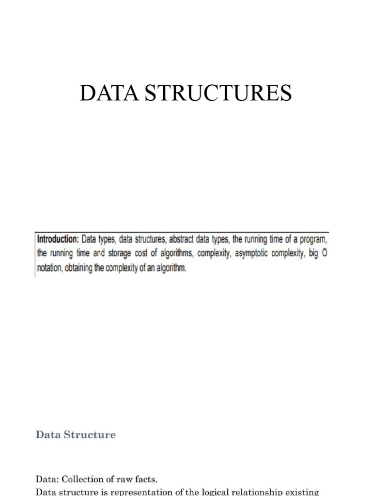 Data Structures Lect1 Pdf Algorithms Data Type