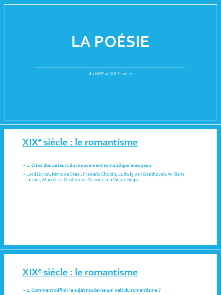 Poesie Questions | PDF | Surréalisme | Poésie