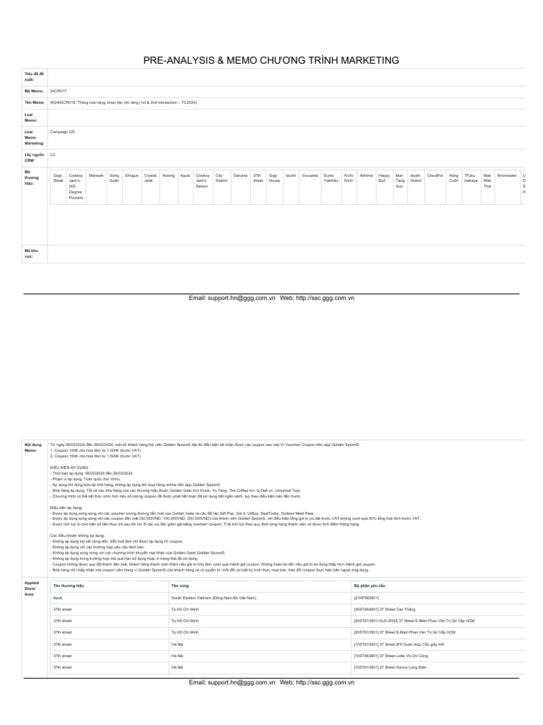 GS - Memo 402400CR015 - Tháng Của Nàng Khao Tiệc Rộn Ràng (1st 2nd ...