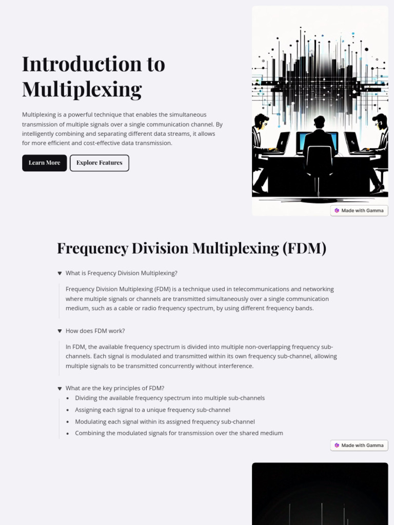 Introduction To Multiplexing | PDF | Modulation | Multiplexing