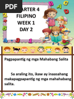 q2 Cot Filipino Week 2 Patinig Katinig | PDF
