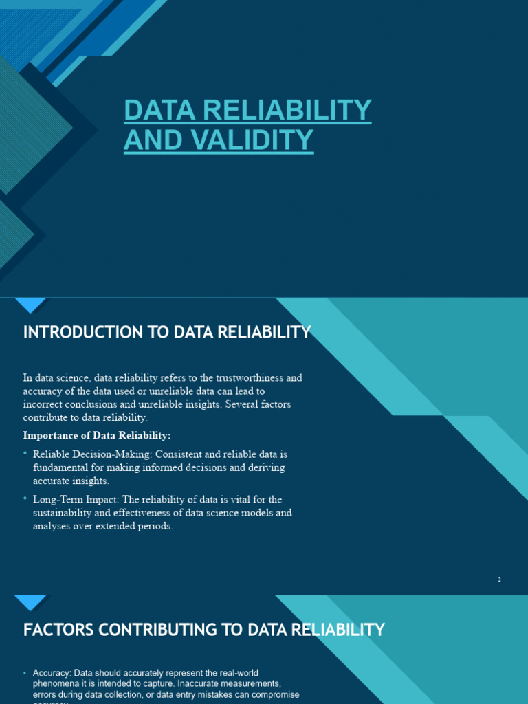Data Reliability and Validity | PDF | Accuracy And Precision | Data Science