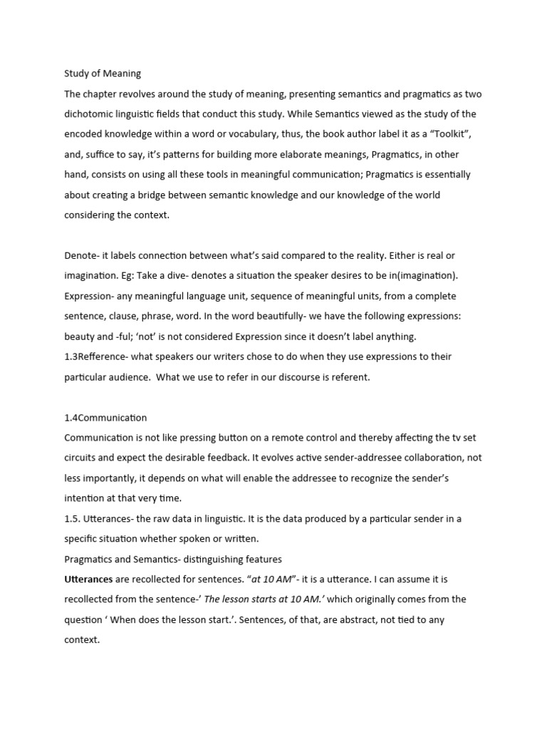 Study of Meaning | PDF | Semantics | Language Mechanics