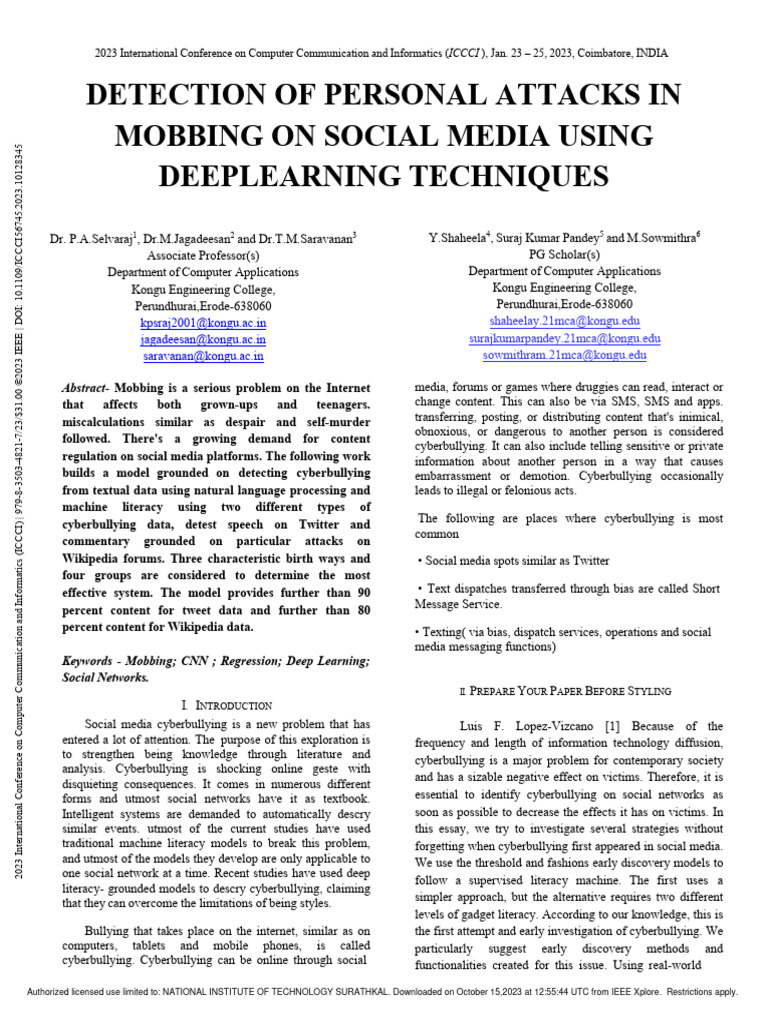 Detection_Of_Personal_Attacks_In_Mobbing_On_Social_Media_Using_Deeplearning_Techniques | PDF ...