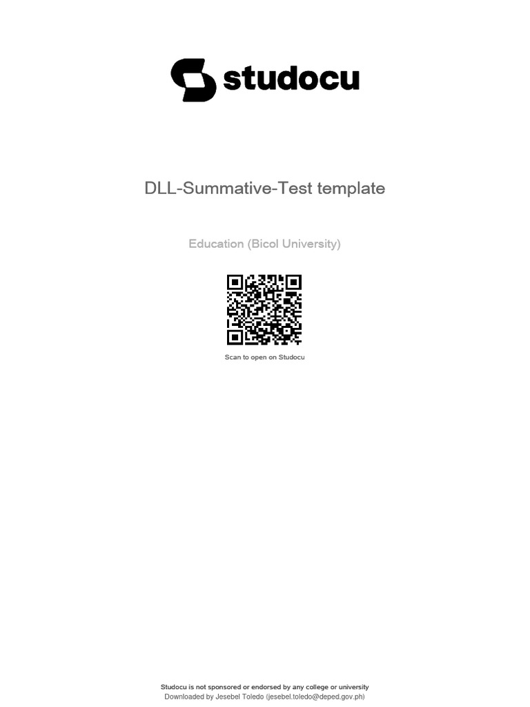 Dll Summative Test Template (2) | PDF | Education Theory | Pedagogy