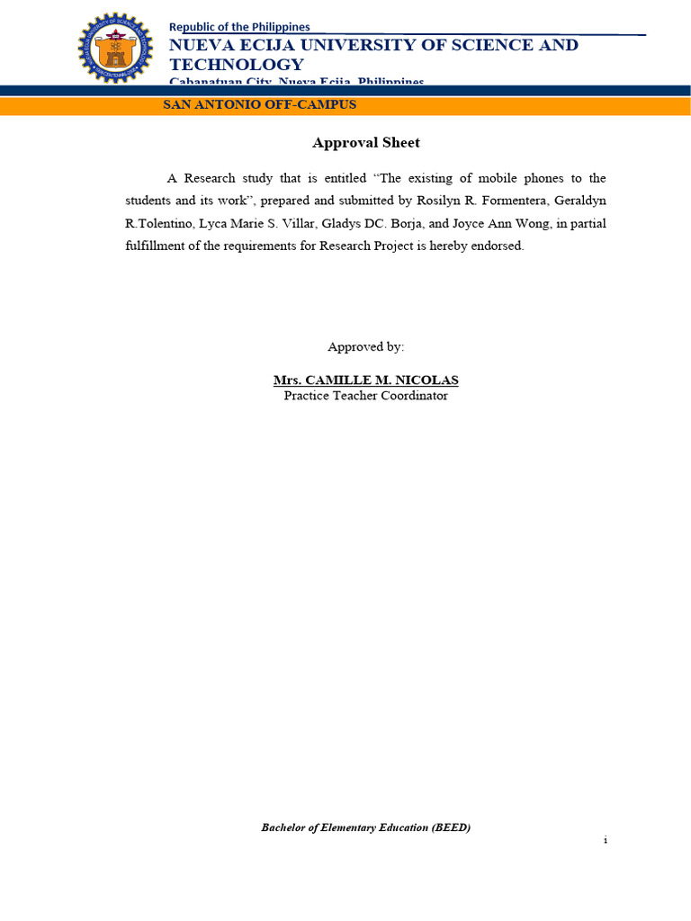 Research Central Approval Sheet | PDF | Cognition