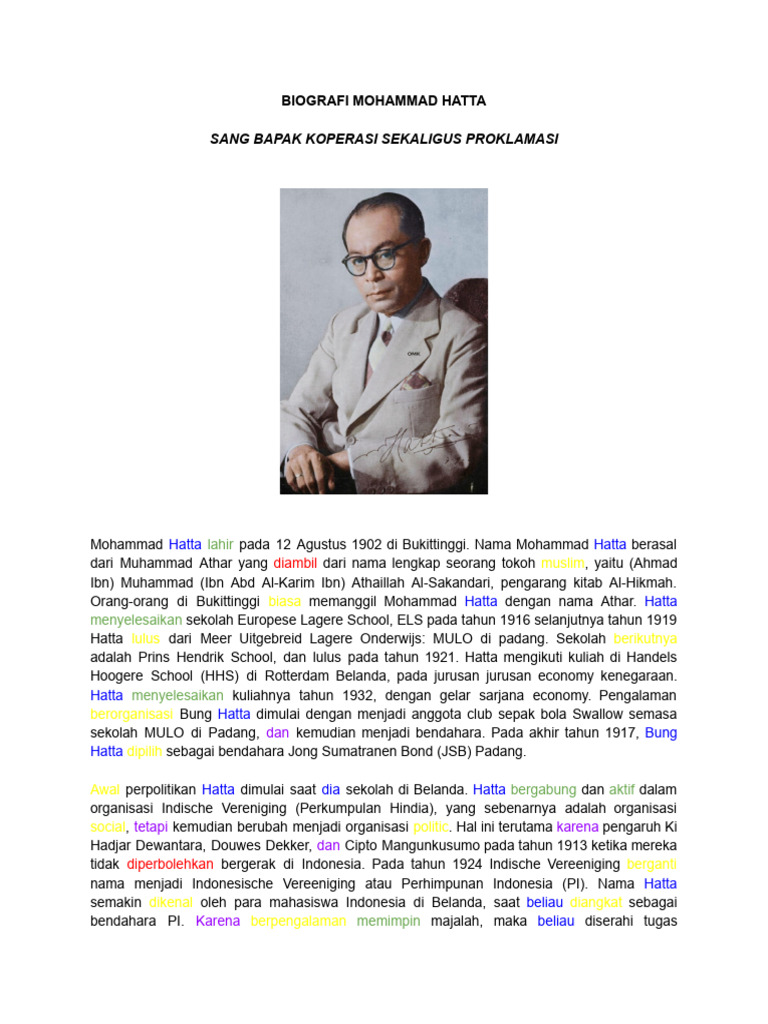 Biografi Mohammad Hatta | PDF