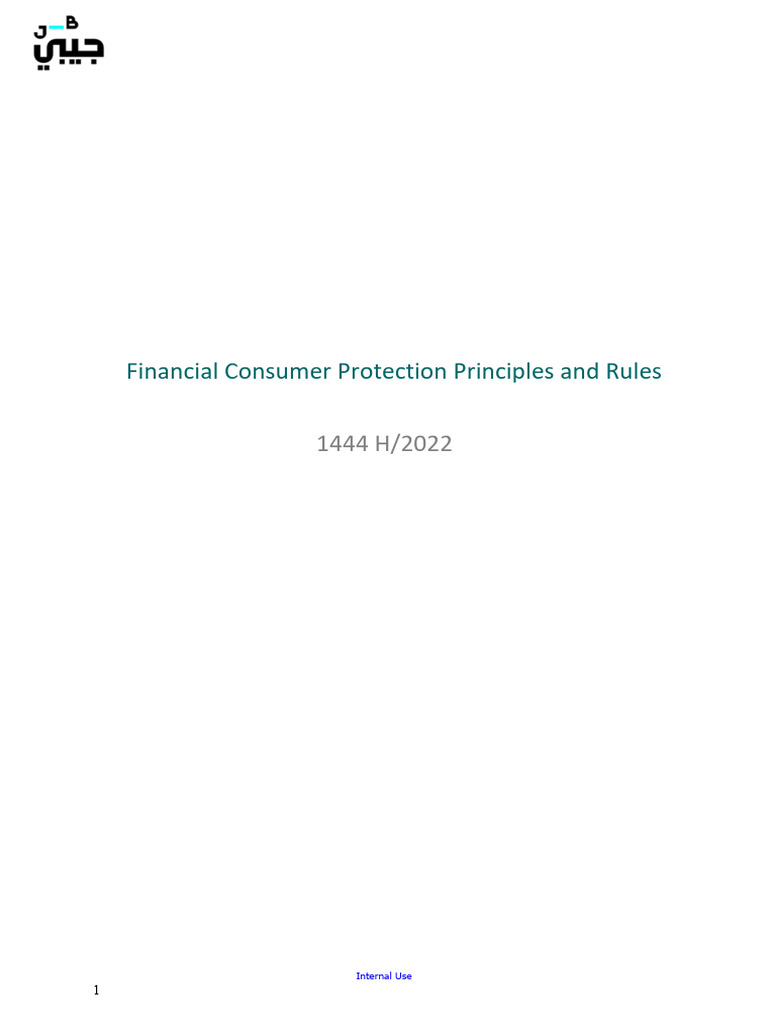 Financial Consumer Protection Principles and Rules (En) | PDF | Credit ...