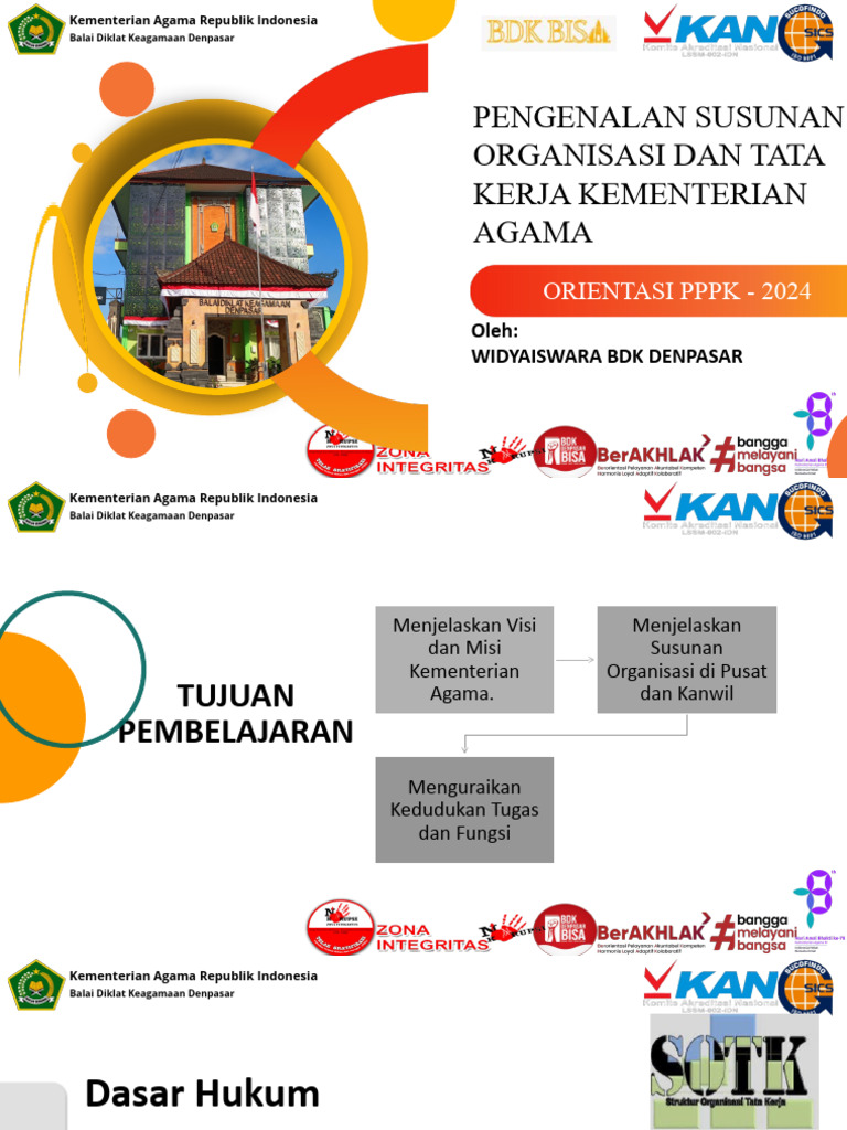 Pengenalan Struktur Organisasi Dan Tata Kerja Kemenag | PDF