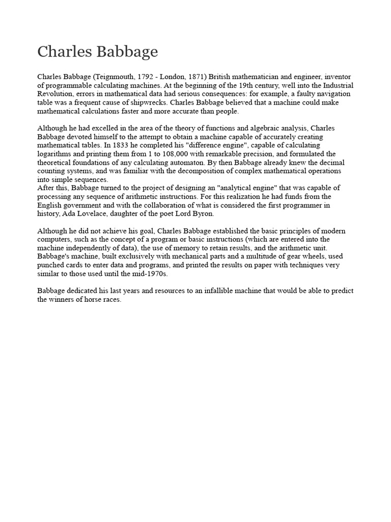 Charles Babbage | PDF