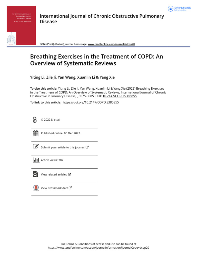 COPD Breathing Exercises Review | PDF | Chronic Obstructive Pulmonary ...
