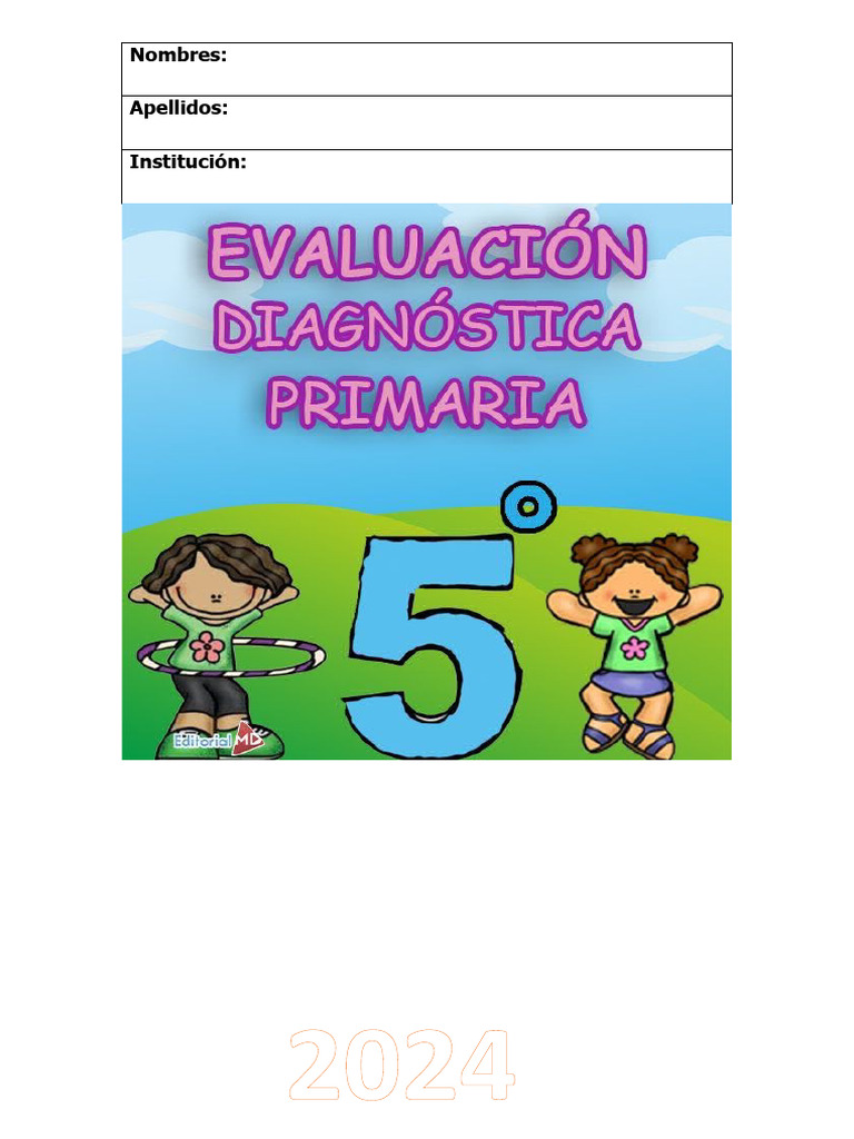 Prueba Diagnostica de Mate y Comu 5to | PDF | Pasteles