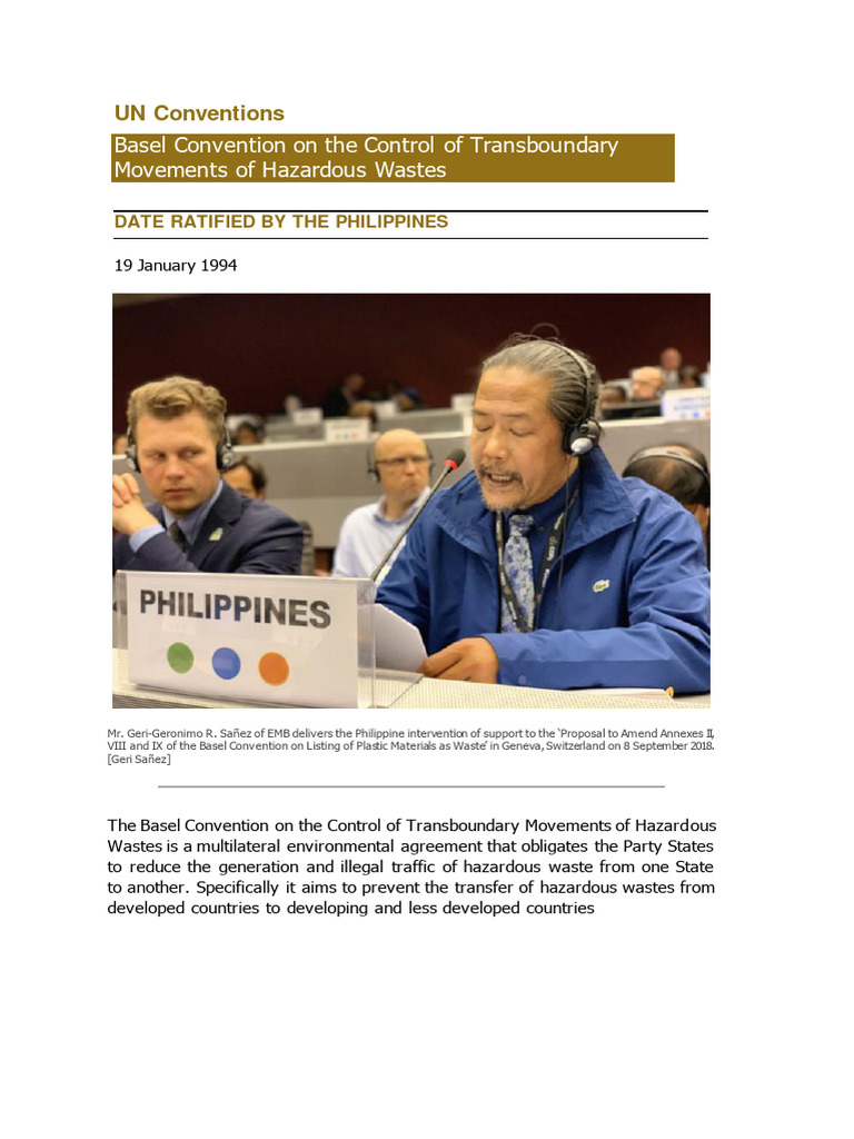 Basel Convention and Hazardous Waste Management | PDF | Pollution | Waste