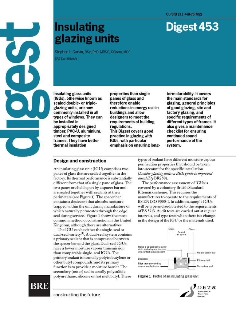 Insulating Glass Units - BRE | PDF | Building Engineering | Materials