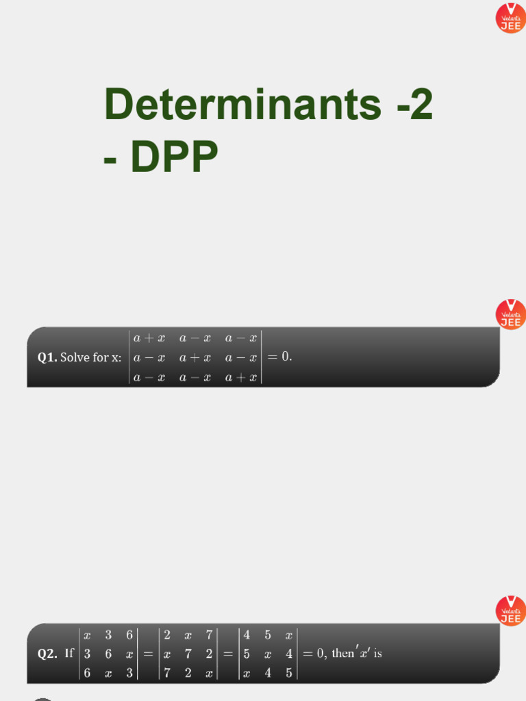 Determinants+2+ +DPP+ | PDF | Polynomial | Determinant