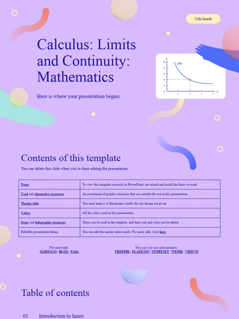 Calculus Limits And Continuity Mathematics 11th Grade By Slidesgo Pdf Planets Solar