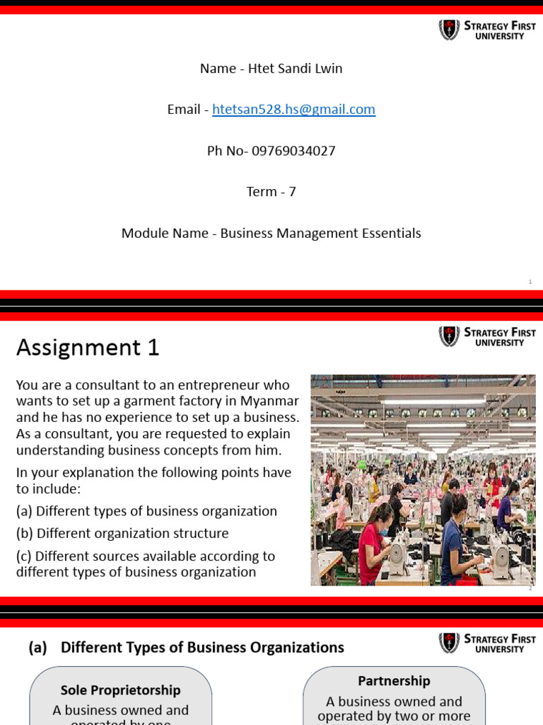 Term7, Module 1 Assessment | PDF | Organizational Structure | Sole ...