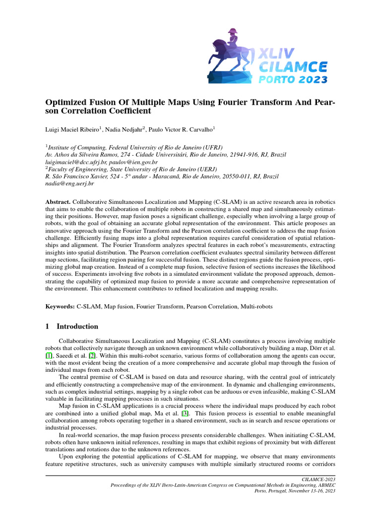 Optimized Fusion of Multiple Maps Using Fourier Transform and Pearson Correlation - v1 | PDF ...