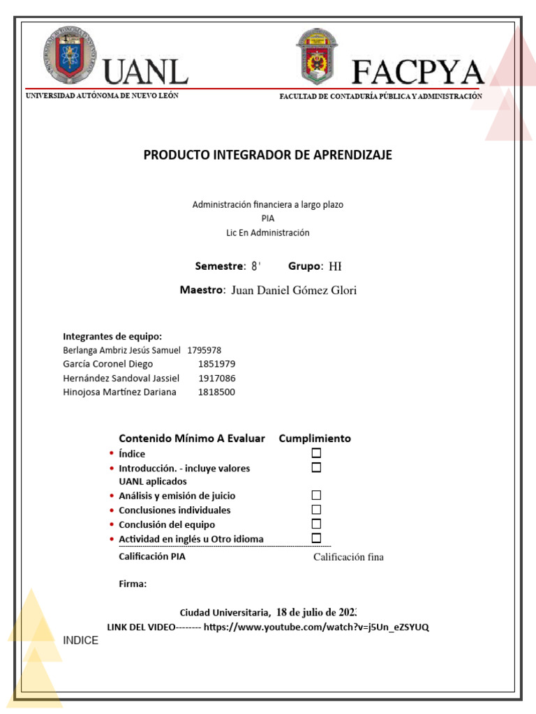 Pia Adminfinlp Eq8 | PDF | Compartir (Finanzas) | Apalancamiento (Finanzas)