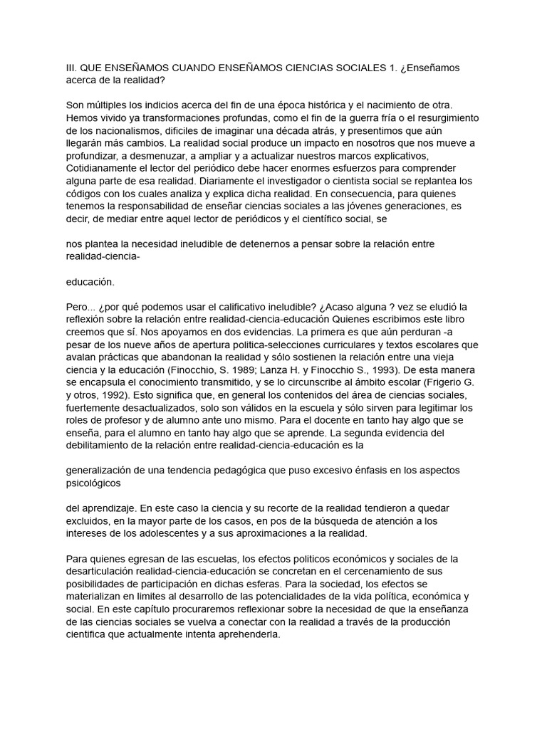 Finocchio Cap III | PDF | Conocimiento | Enseñando
