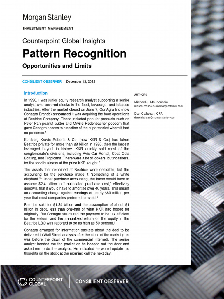 Pattern Recognition Opportunities and Limits | PDF | Expert | Heuristic