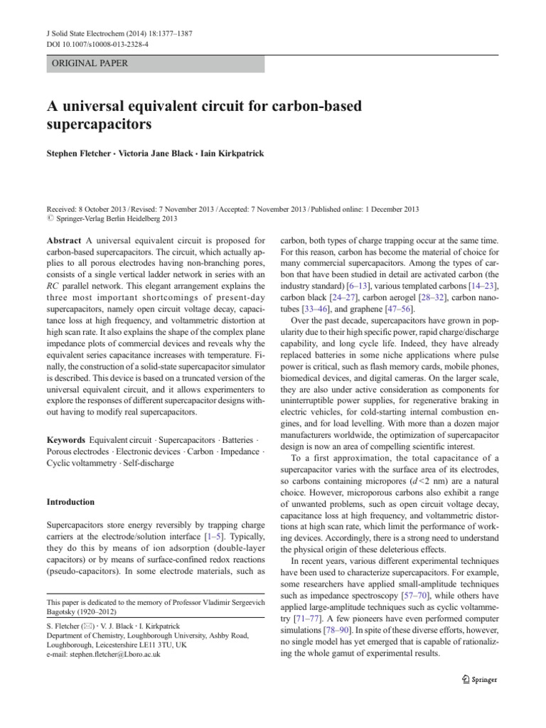 A Universal Equivalent Circuit For Carbon-Based | PDF | Capacitor ...