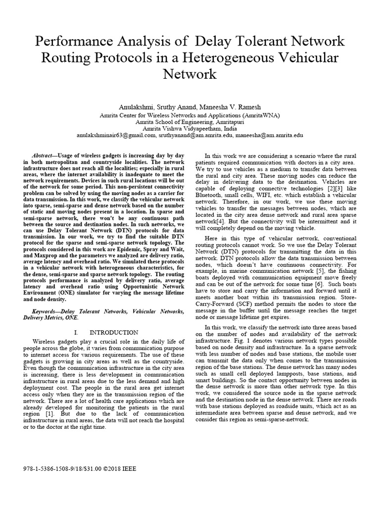 3 Performance Analysis Of Delay Tolerant Network Pdf Computer