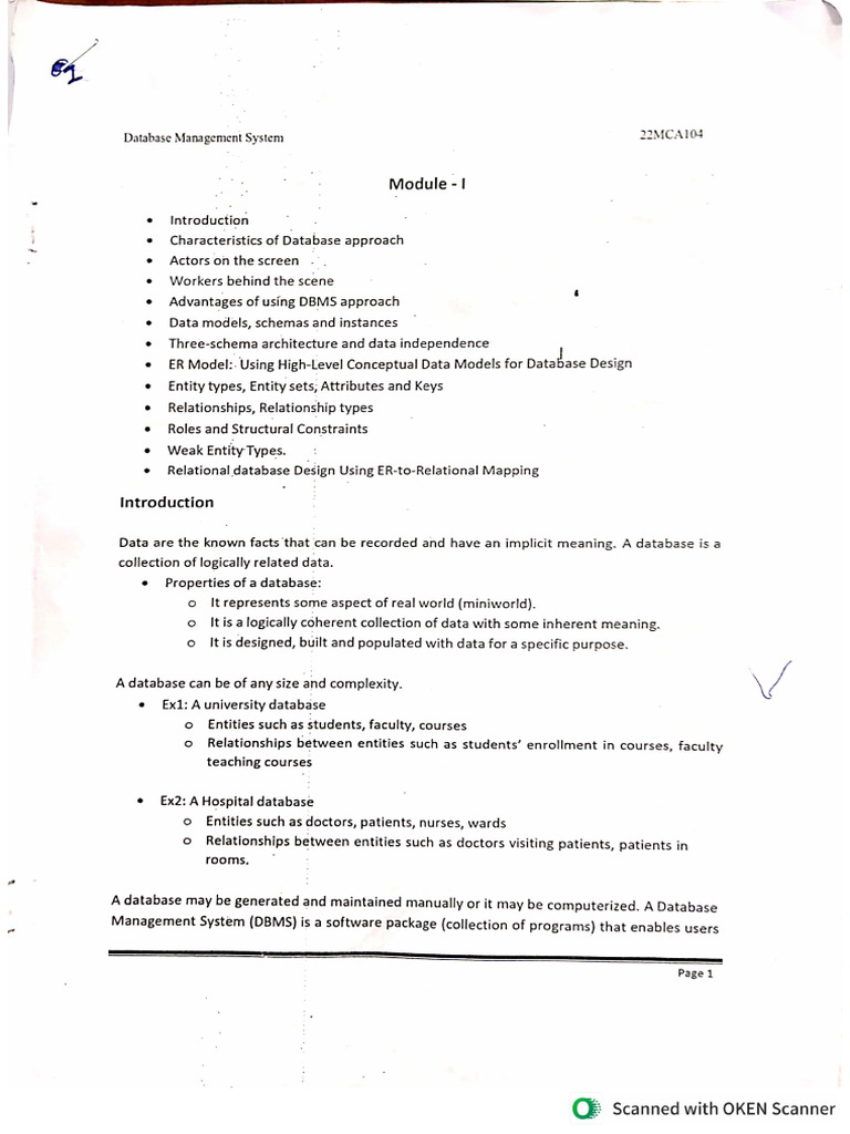 Dbms Module 1 | PDF
