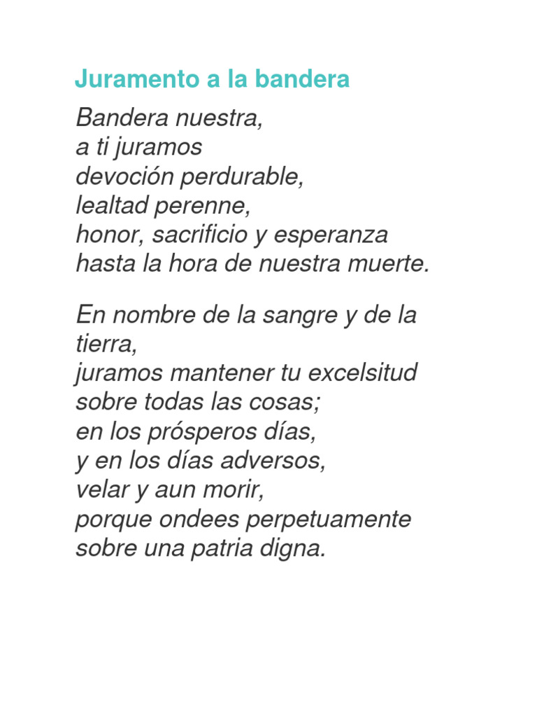 Juramento A La Bandera | PDF