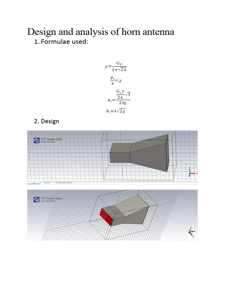 Horn Antenna Design & Analysis | PDF