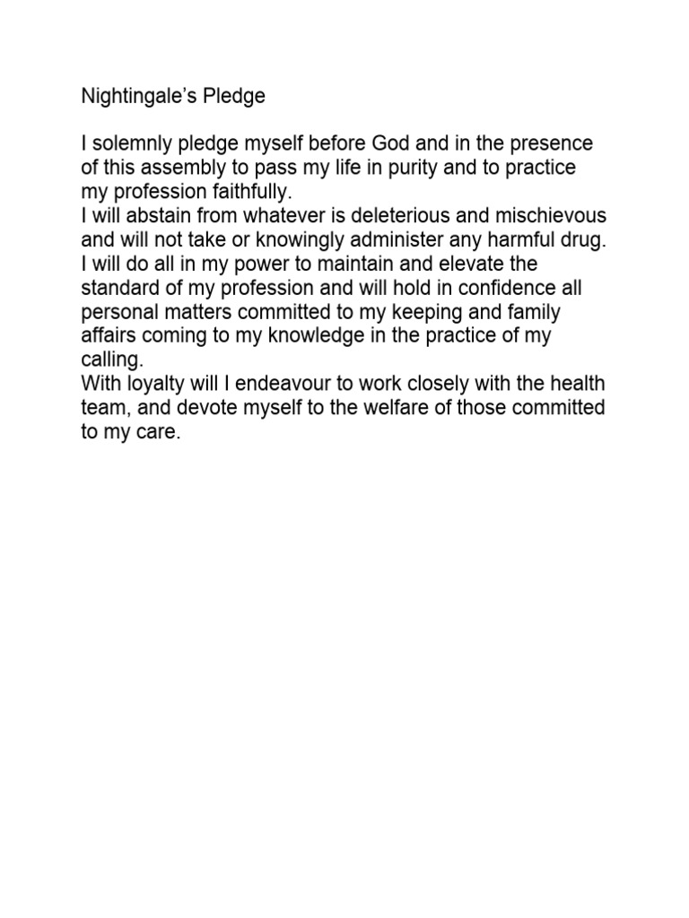 Nightingale Pledge | PDF