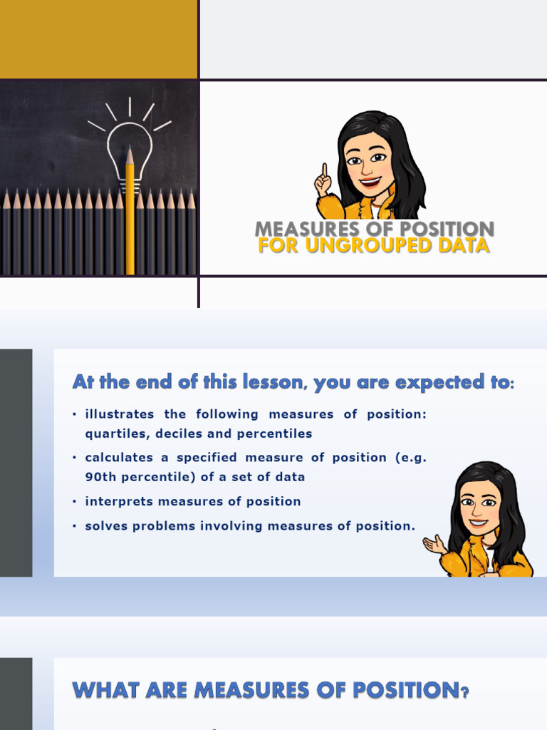 4Q Lesson 1 Measures of Position For Ungrouped Data | PDF | Percentile ...