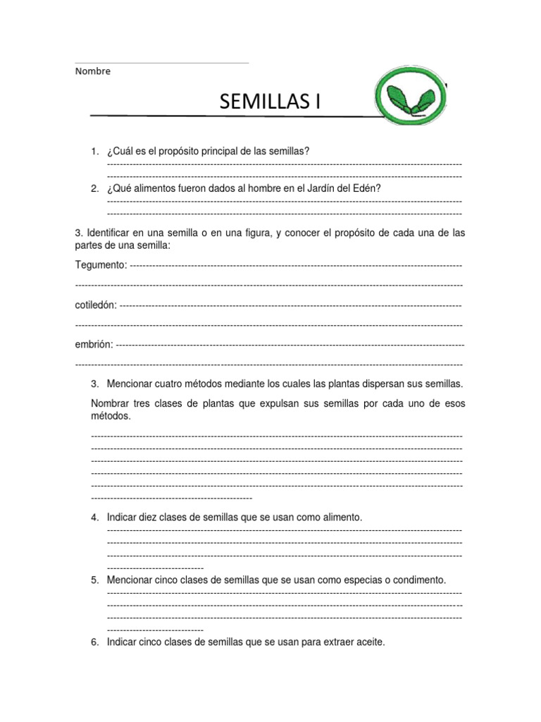 E3specialidad de Semillas | PDF | Semilla