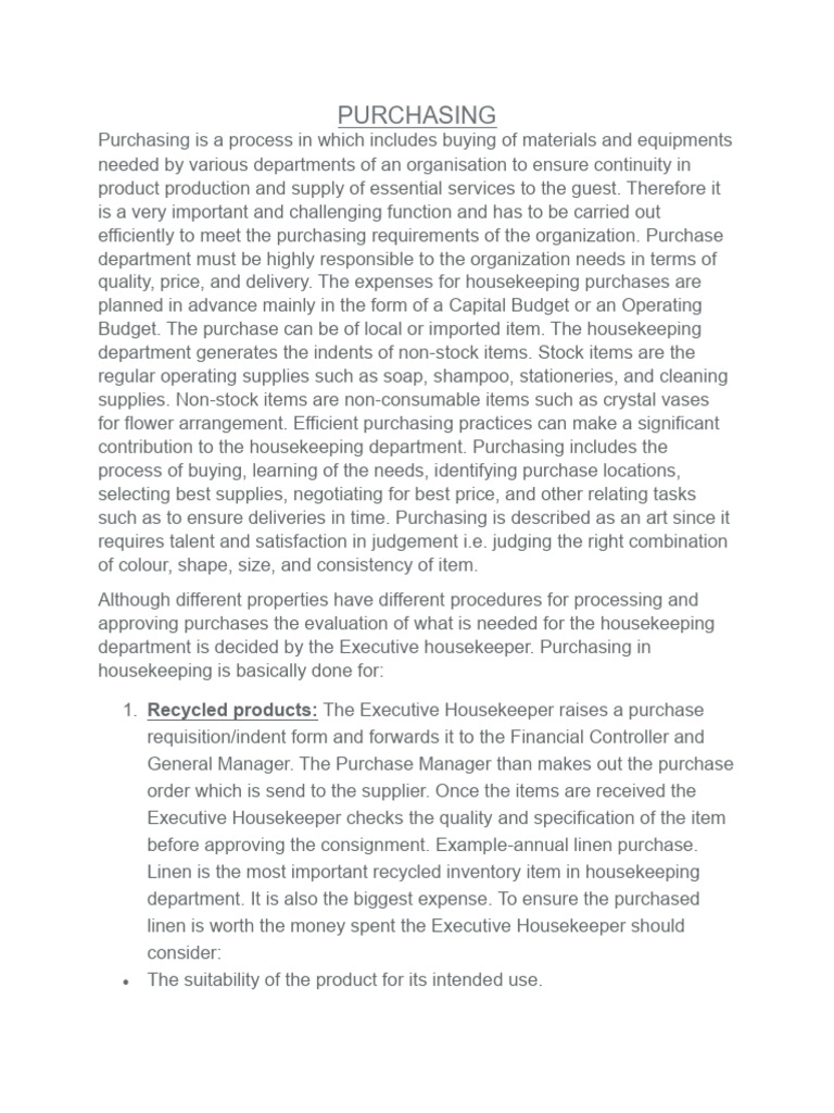 Purchasing | PDF | Procurement | Business