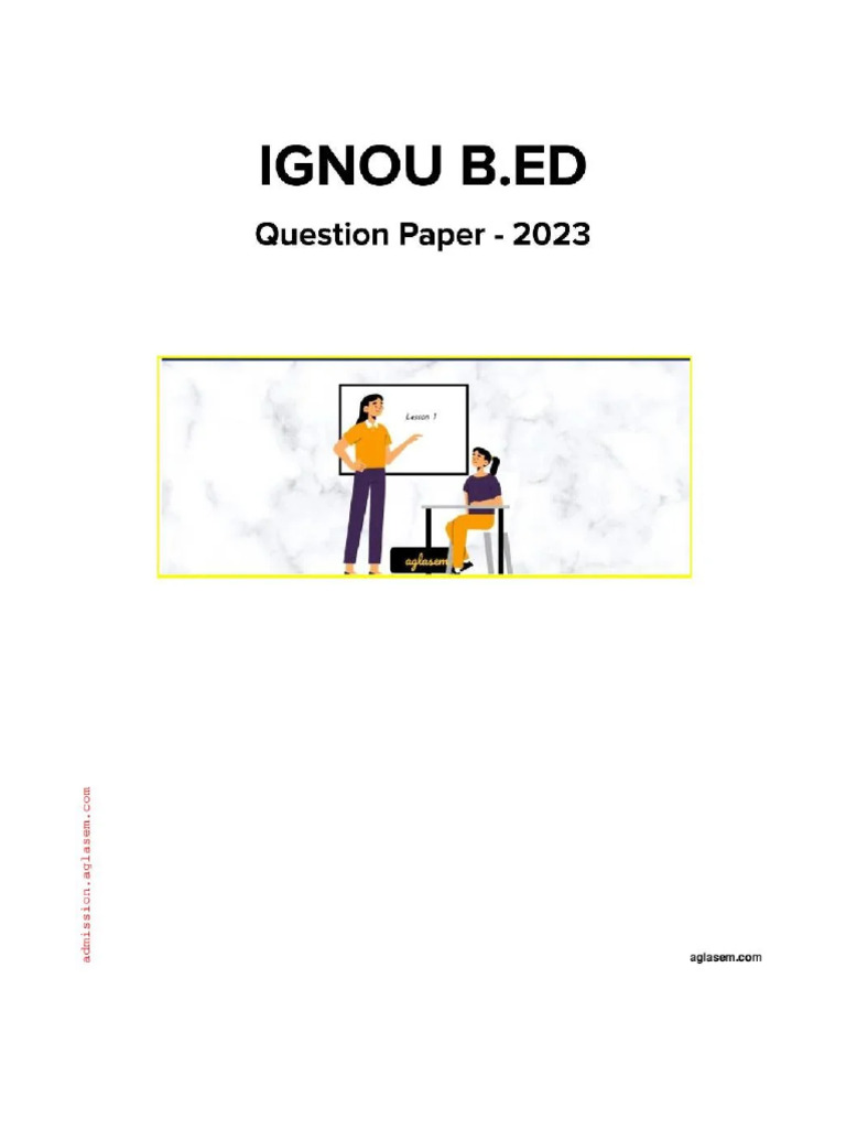 IGNOU B.ed 2023 Question Paper (PDF) Mobile Learning | PDF
