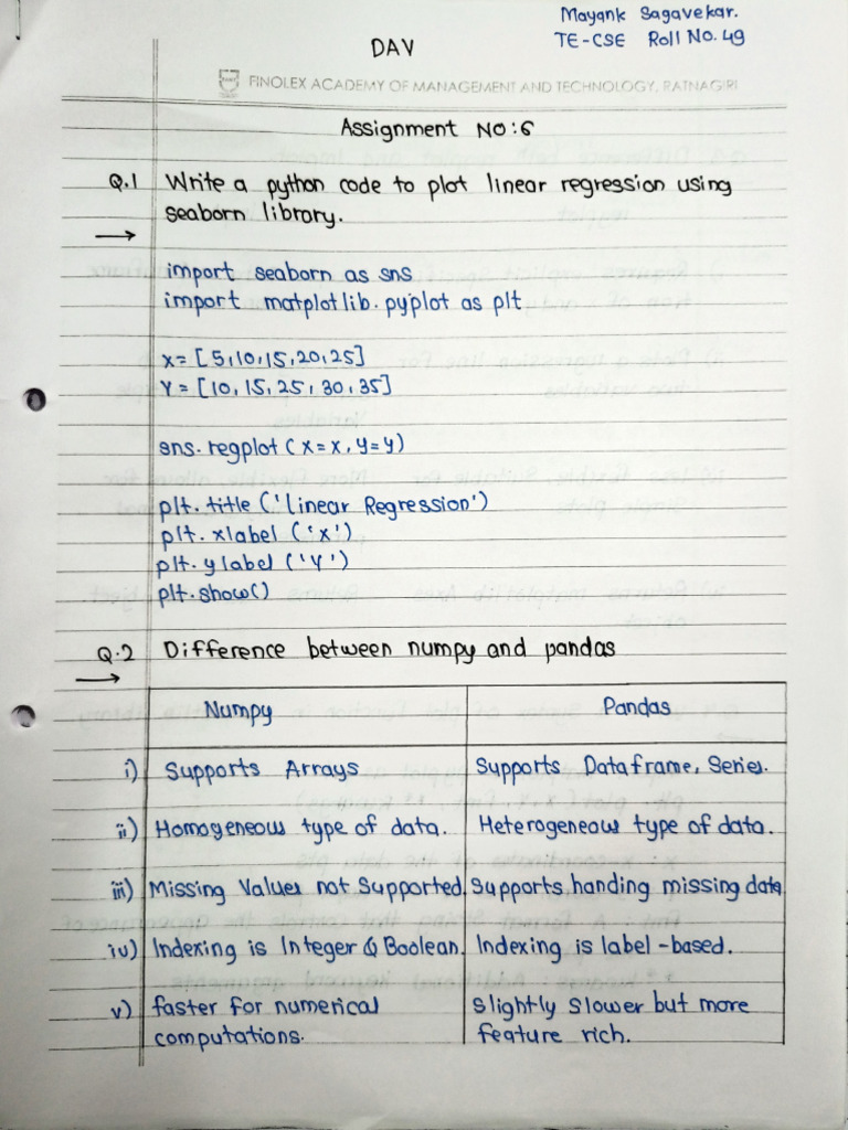 DAV Assign6 | PDF | Data Analysis | Computer Programming
