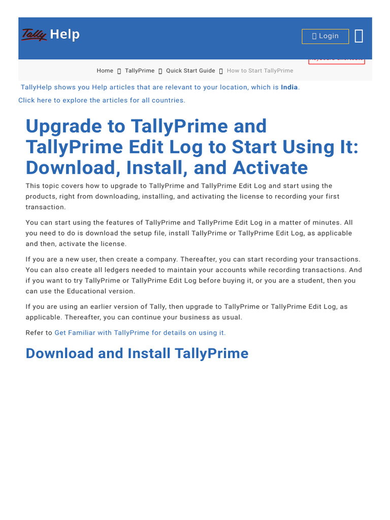 TallyPrime Quick Start Guide | PDF | Double Click | Voucher