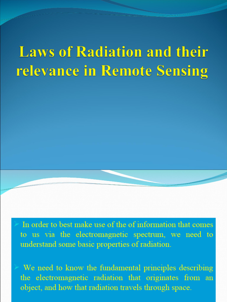3.laws of Radiation and Their Relevance in Remote | PDF ...