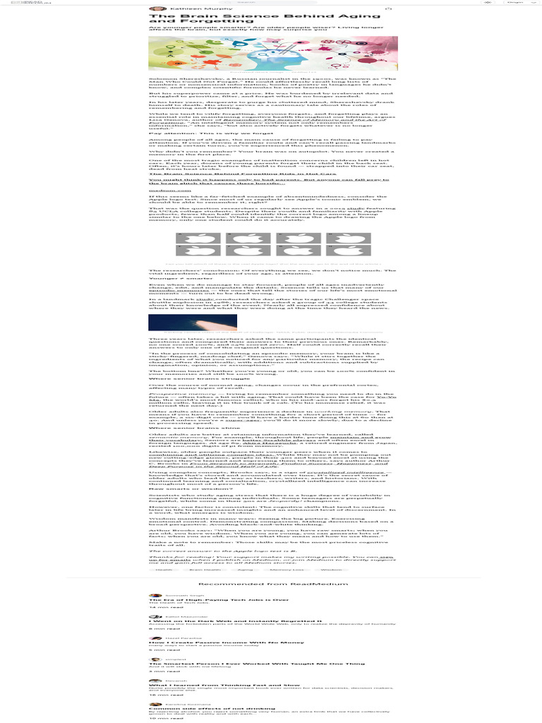 The Brain Science Behind Aging and Forgetting | PDF | Memory | Wisdom