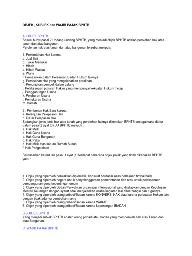 Ketentuan Mengenai BPHTB | PDF