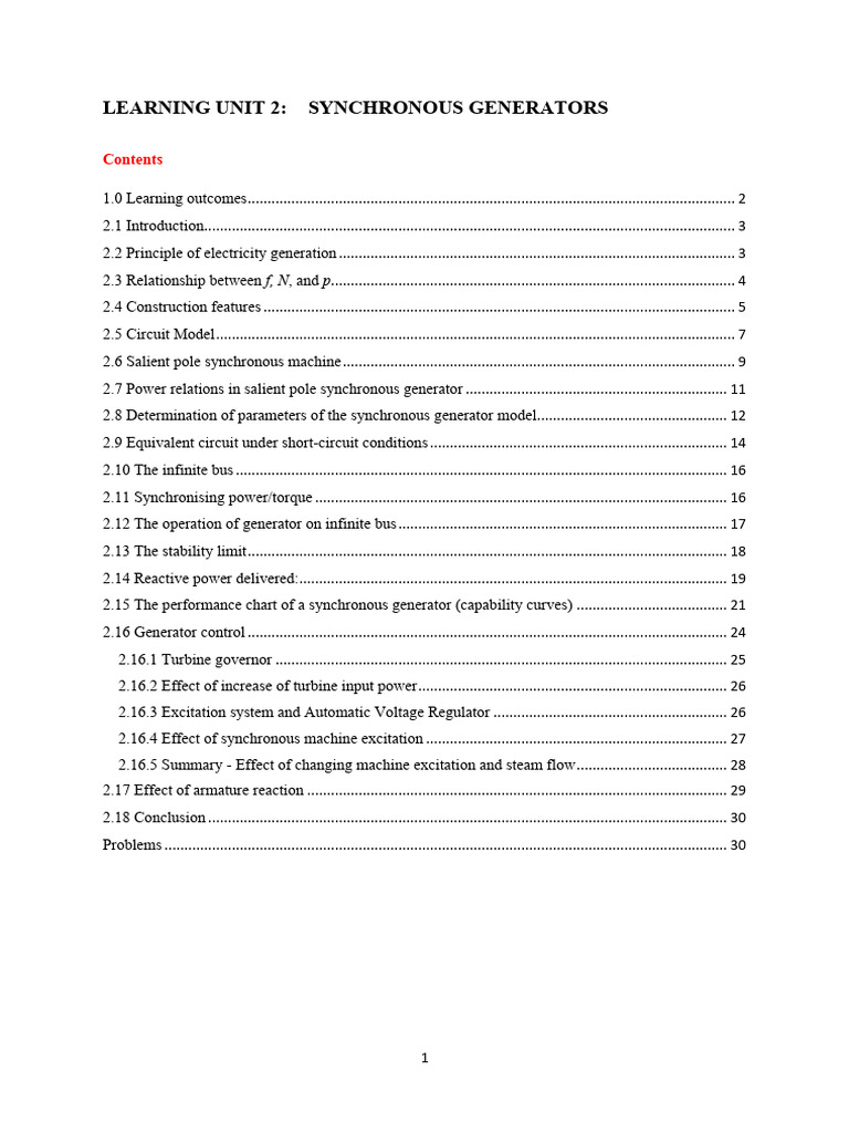 Power Engineering Systems Learning Unit 2 | PDF | Electric Generator | Hydroelectricity
