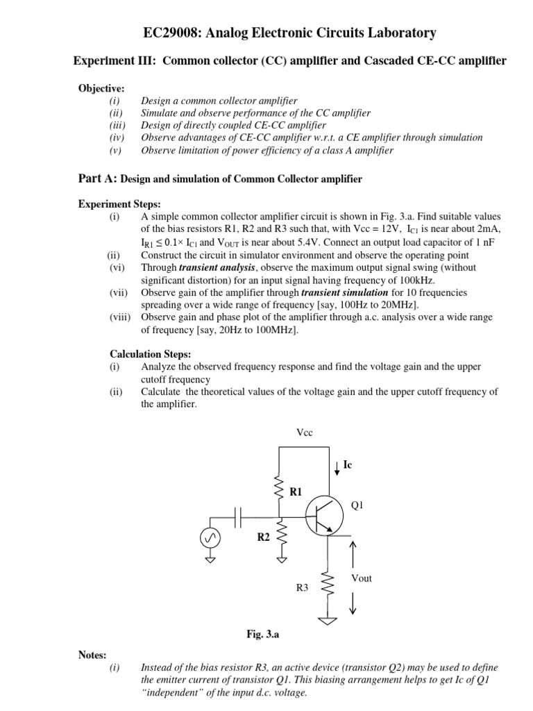 Manual of Experiments Expt 3 | PDF | Amplifier | Electrical Network