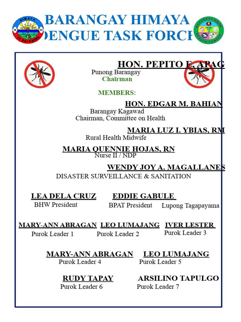Barangay Dengue Task Force | PDF