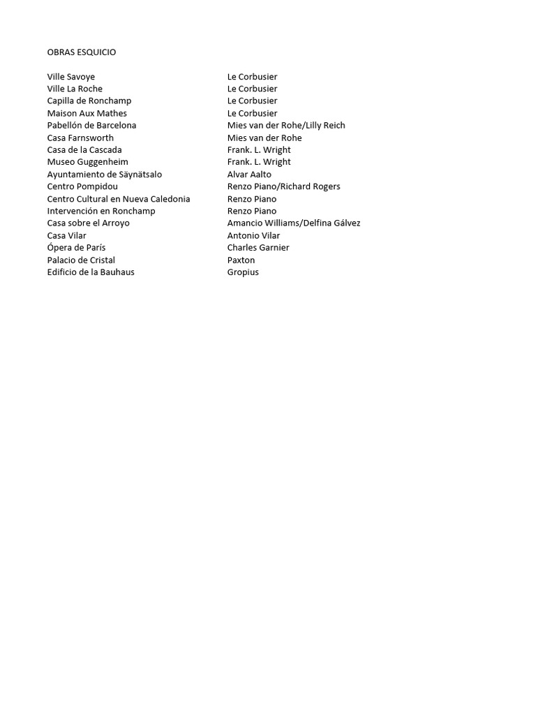 Obras Esquicio | PDF