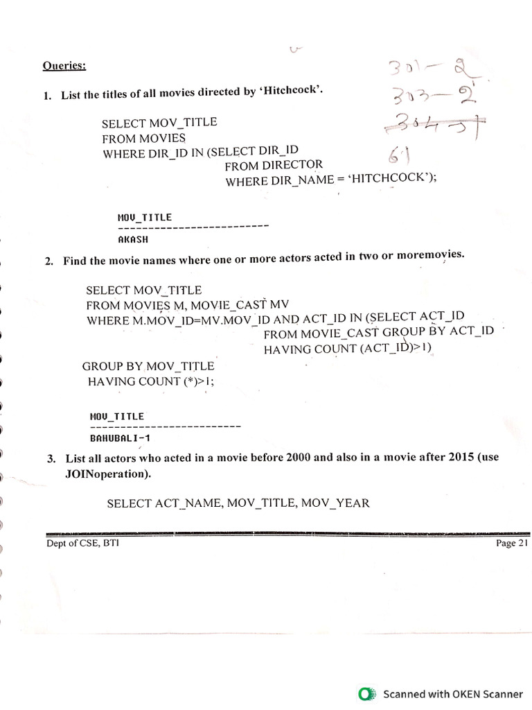 Program 3 Queries Code | PDF
