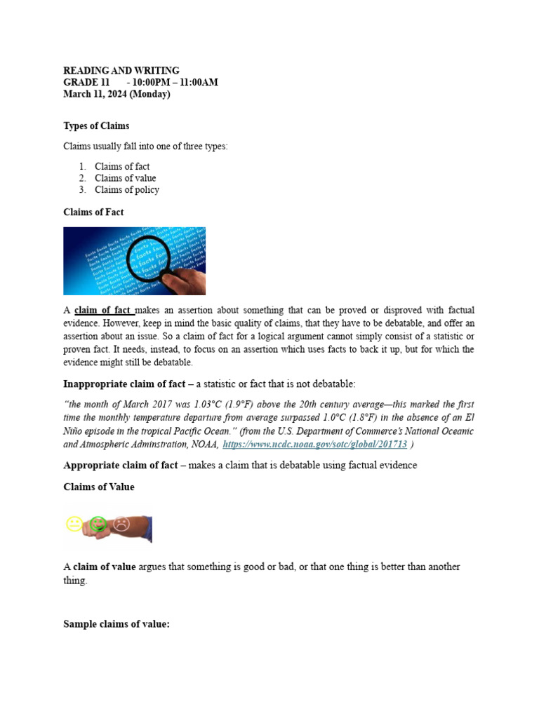 Types of Claims | PDF | World Wide Web | Internet & Web