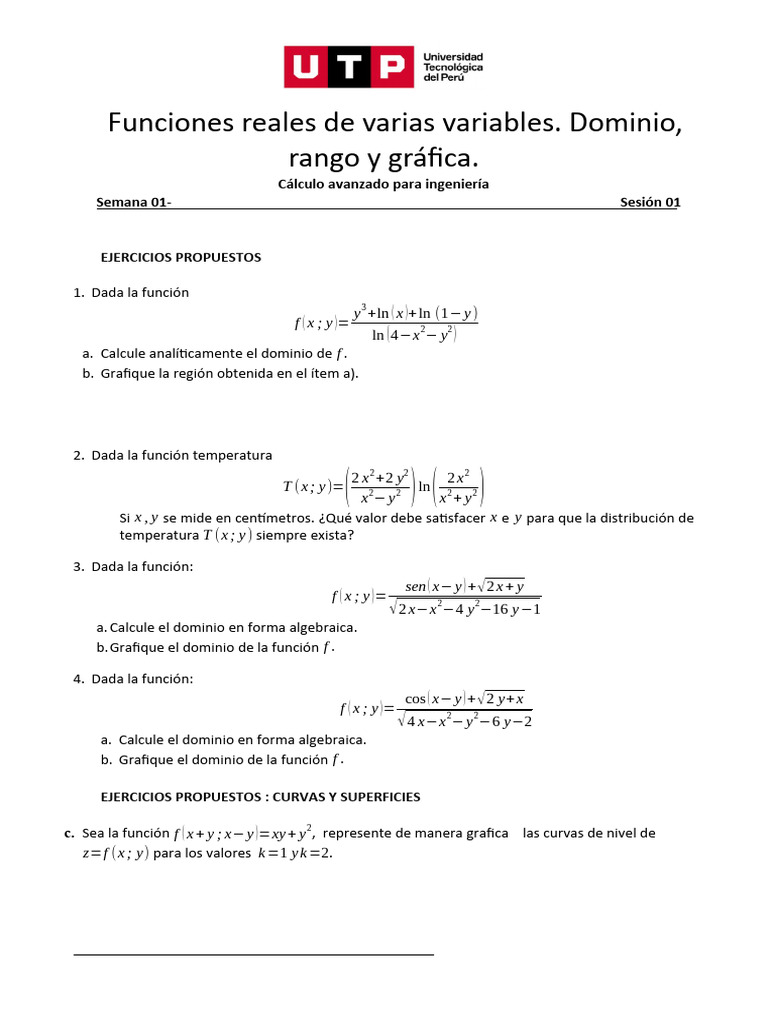 S01. Resolver Ejercicio | PDF | Función (Matemáticas) | Análisis matemático
