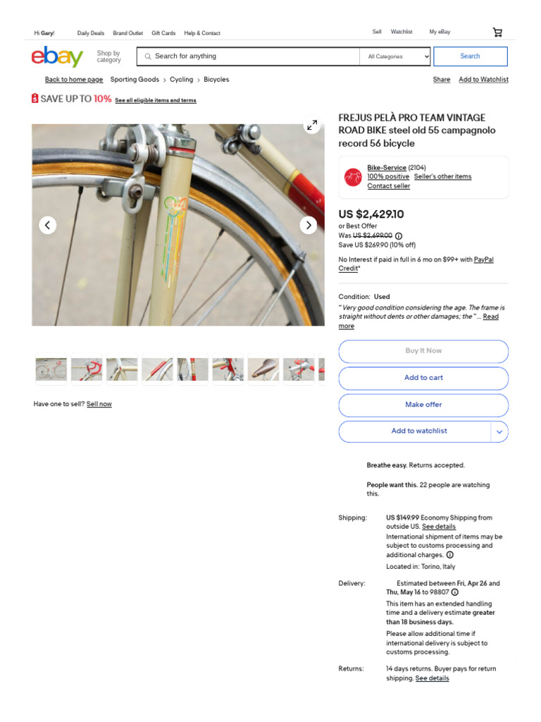 FREJUS PELÀ PRO TEAM VINTAGE ROAD BIKE Steel Old 55 Campagnolo Record ...