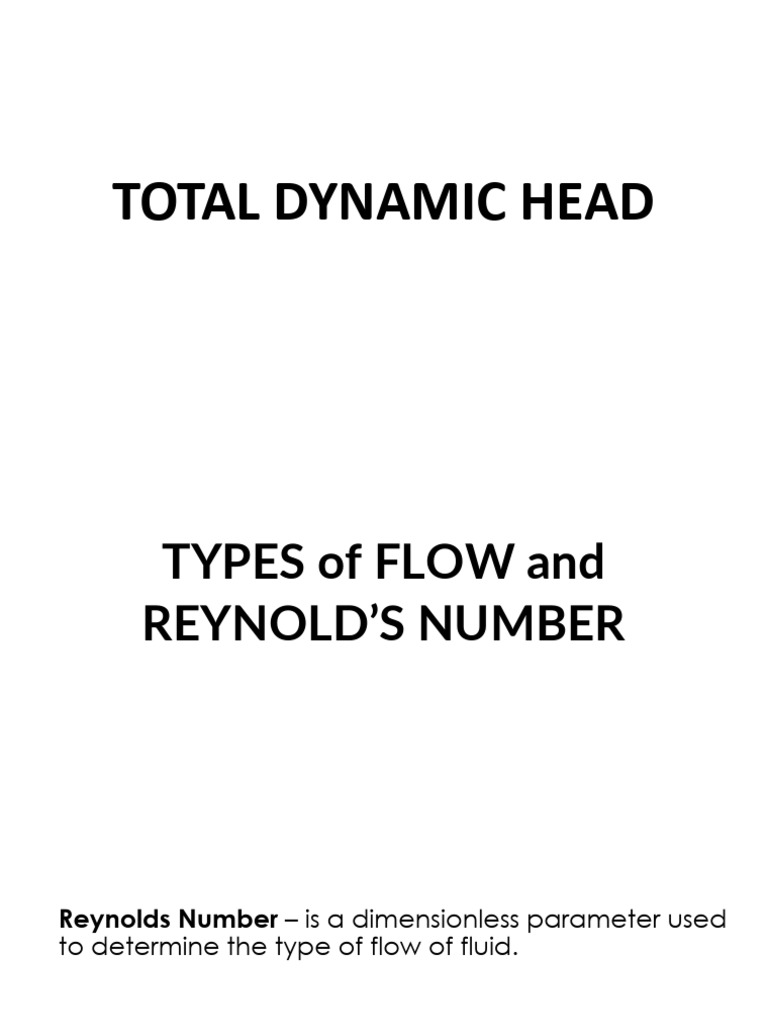 Total Dynamic Head | PDF | Fluid Dynamics | Reynolds Number